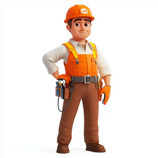 3D electrician in photo realistic style on flat white background – IMAGELLA