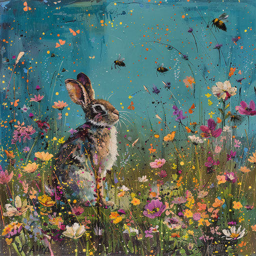 White rabbit in buzzing meadow – IMAGELLA