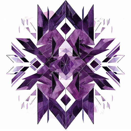 Violet geometric pattern tattoo on white – IMAGELLA