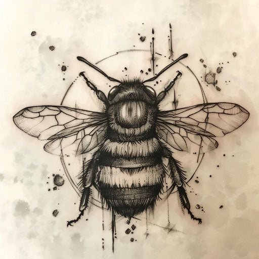 Gothic bee tattoo, dark themes contrasted – IMAGELLA