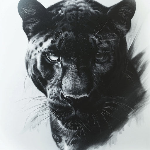 Realistic black panther face tattoo – IMAGELLA
