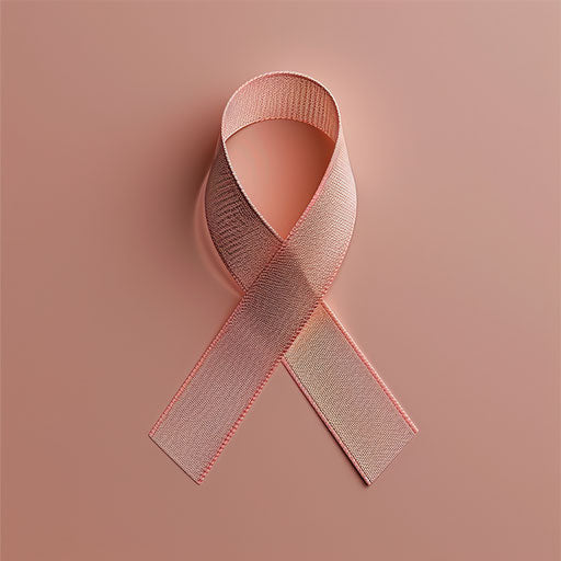 Realistic cancer ribbon on dusky rose background – IMAGELLA