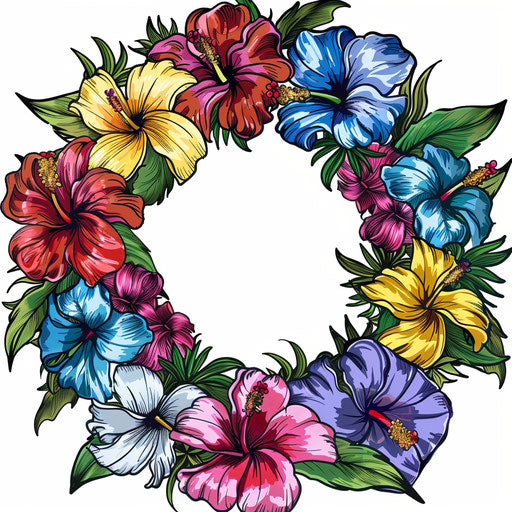 Bold clipart style flat tattoo sketch of a Hawaiian lei – IMAGELLA