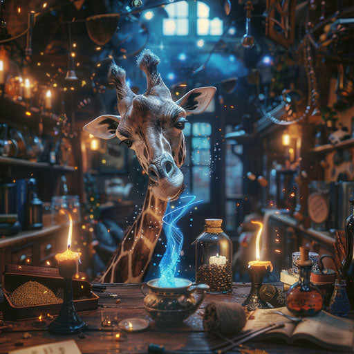 Magical school for giraffes learning spells and potions – IMAGELLA