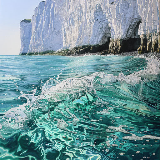 White Cliffs of Dover with clear turquoise waves – IMAGELLA