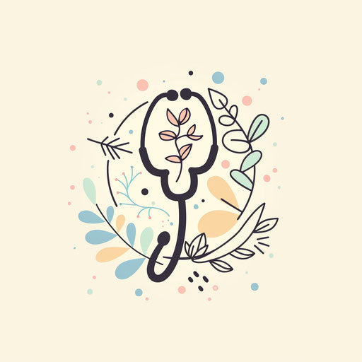 Creative doctor logo with hand-drawn elements and pastel colors on ...