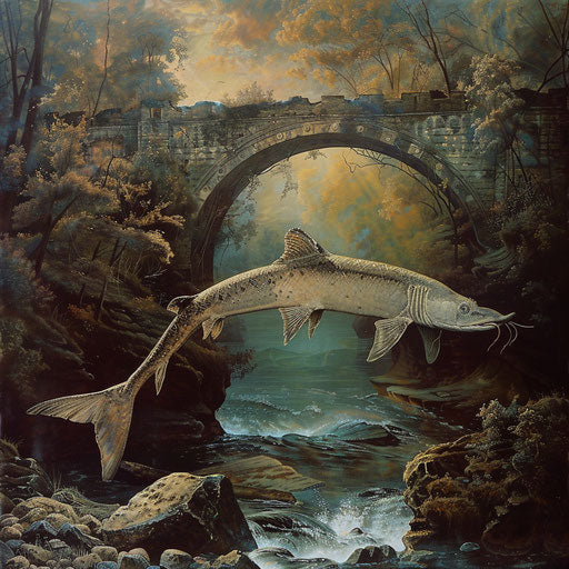Old sturgeon swimming slowly in an ancient river – IMAGELLA