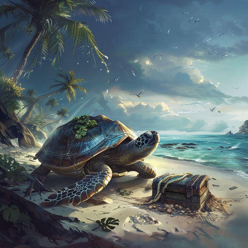 The turtle with treasure on a deserted island – IMAGELLA