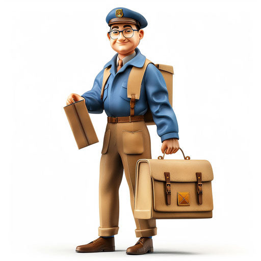 Realistic illustration of postman on white background – IMAGELLA