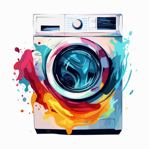Illustration of a washing machine in the style of Impressionistic Art ...