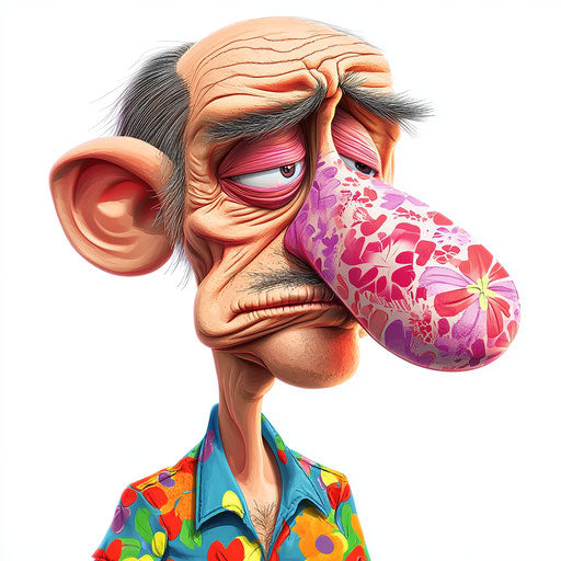 Caricatura humorística de un clipart de escenario con características humanas exageradas – IMAGELLA