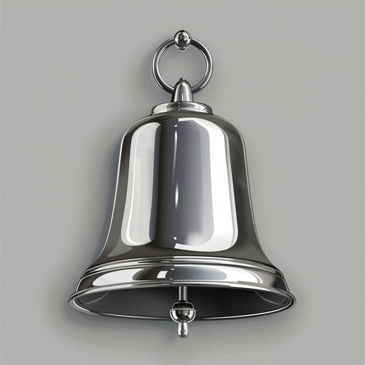Flat metallic silver background showcases realistic bell – IMAGELLA
