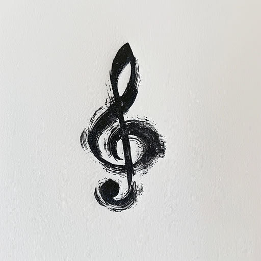 Bold black treble clef centered on pure white background – IMAGELLA