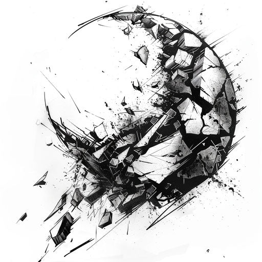 Abstract half moon in fragments, monochrome style – IMAGELLA