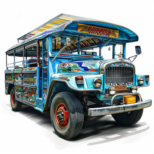Photo realistic jeepney clipart on white background – IMAGELLA