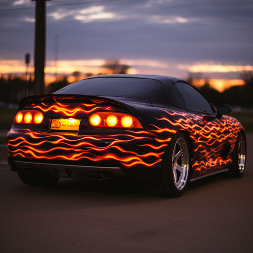 Classic Supra with Flame Decals – IMAGELLA