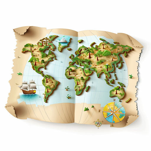 Map clipart in a photo realistic style on white background – IMAGELLA