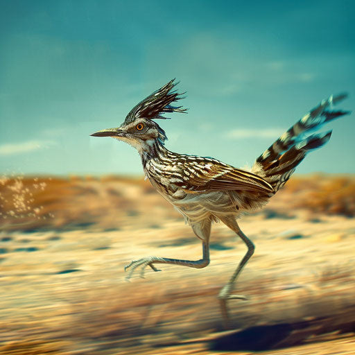 Running bird in motion through the desert – IMAGELLA