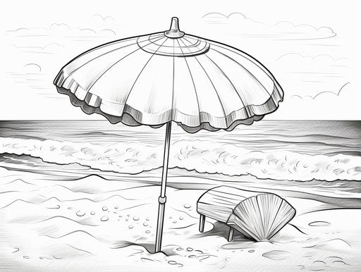 New beach umbrella coloring pages for preschool in Goa-inspired motifs ...