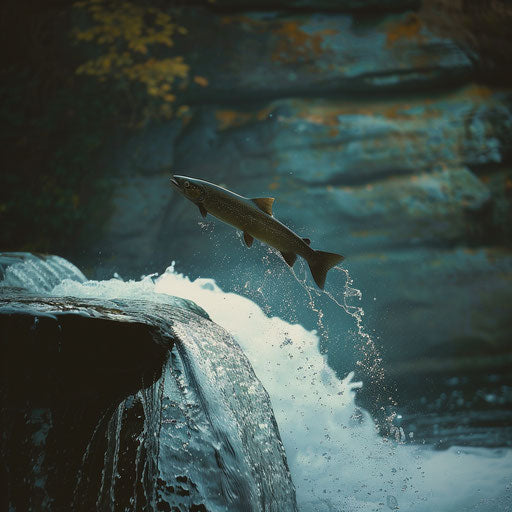 The boldness of the fish jumping over the waterfalls – IMAGELLA