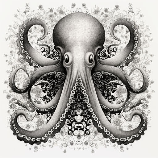 Octopus in intricate pointillism style – IMAGELLA