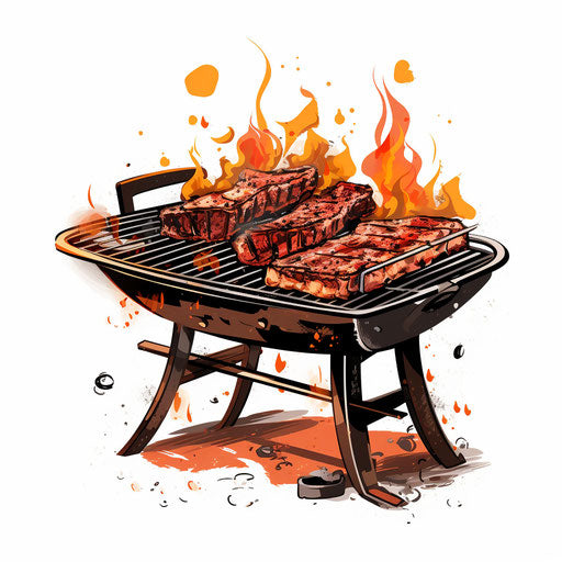 Grill clipart in the style of Chiaroscuro Art, on white background ...
