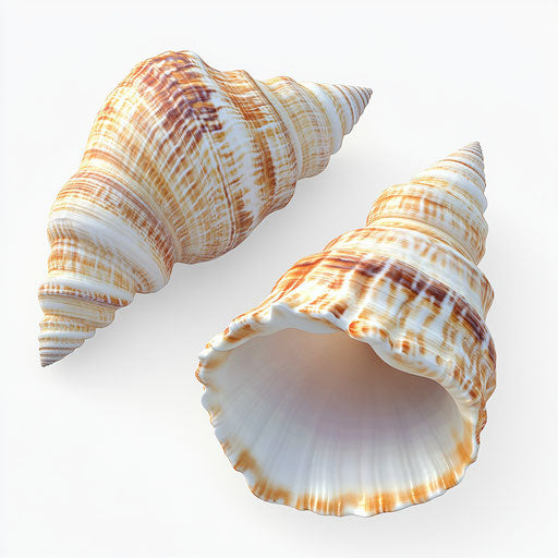 3D shells on flat white background, isolated clipart – IMAGELLA