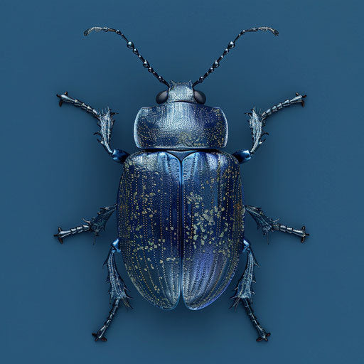 Realistic bug clipart with subtle blur on blue background – IMAGELLA