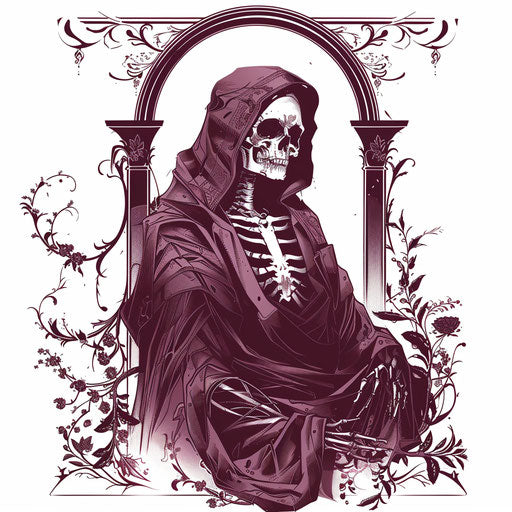 Death tarot card tattoo in Gothic style on white background – IMAGELLA