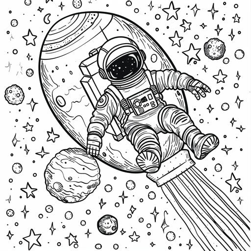 A whimsical astronaut riding a comet through the cosmos – IMAGELLA