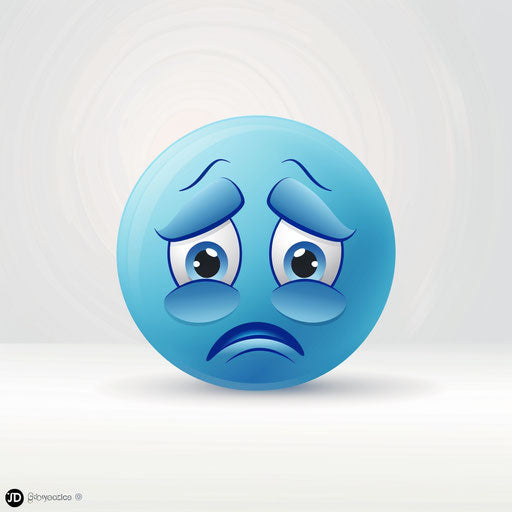 Sad blue smiley face icon on white background – IMAGELLA