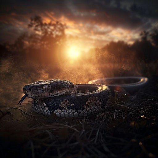 Python snake under dramatic evening light – IMAGELLA