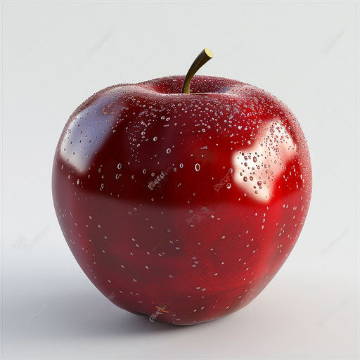 Realistic red apple on flat white background – IMAGELLA