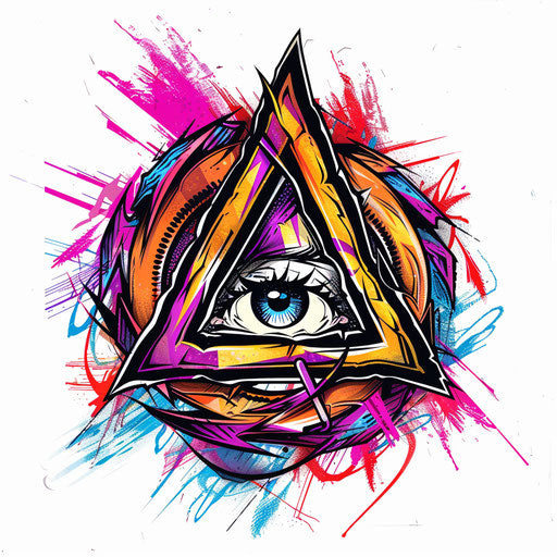 A playful anarchy symbol with cartoon eyes – IMAGELLA