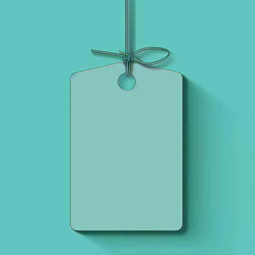 Realistic name tag on turquoise background - bold outlines, matte ...