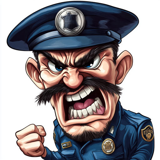 Bold Cop Caricature Clipart for Advertising Campaigns – IMAGELLA
