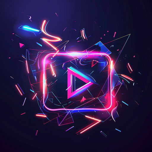 Dynamic logo for YouTuber with motion-inspired lines and neon colors ...