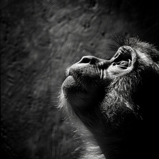 Rhesus monkey in high-contrast black and white – IMAGELLA