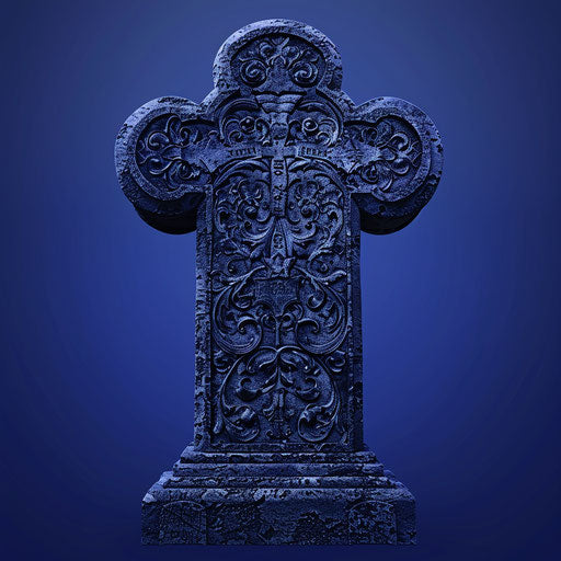 Realistic gravestone on royal blue background – IMAGELLA
