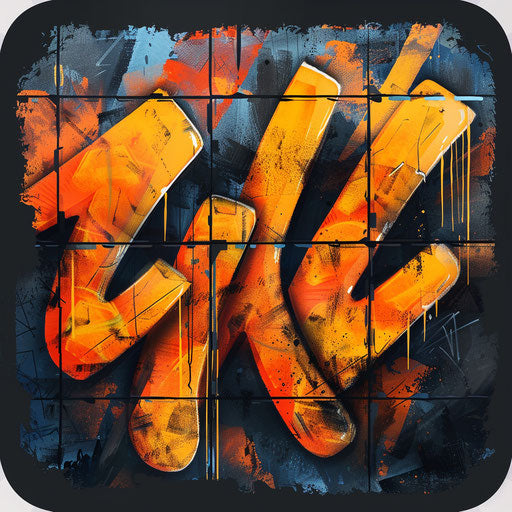 Edgy app logo with graffiti elements and urban colors – IMAGELLA
