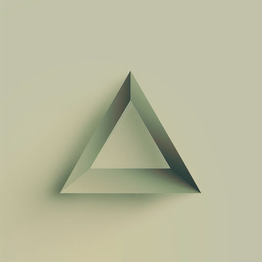 Triangle clipart with flat, muted olive background and refined linework ...