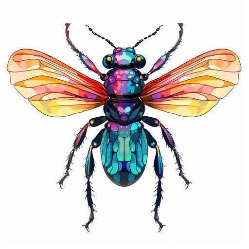 Insect clipart in the style of Pastel Colors Art, on a white background ...