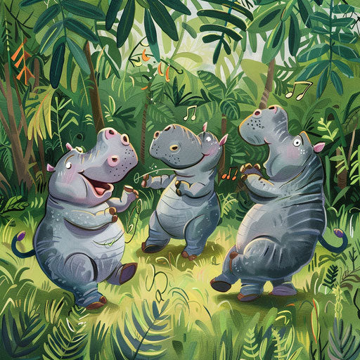 Dancing hippos in the jungle – IMAGELLA