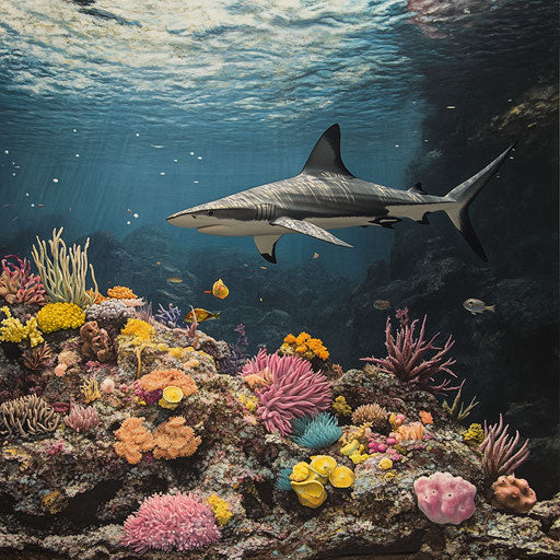 Requin-renard patrouillant un récif rocheux sous-marin – IMAGELLA