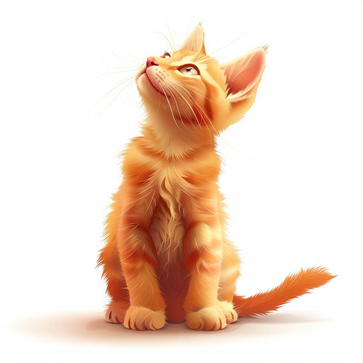 Cartoon cat in photo realistic style with white backdrop – IMAGELLA