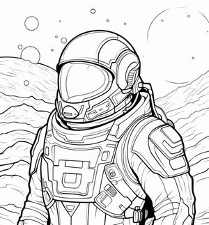 Astro coloring page with futuristic spacecraft design – IMAGELLA