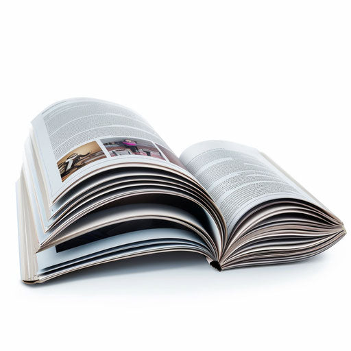 Realistic magazine clipart on flat white background, shadows – IMAGELLA