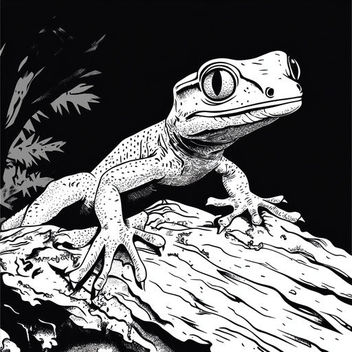 A dramatic gecko with powerful shadows, Mark Schultz style – IMAGELLA