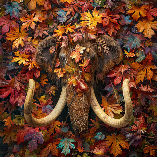 Woolly mammoth among vibrant autumn leaves – IMAGELLA