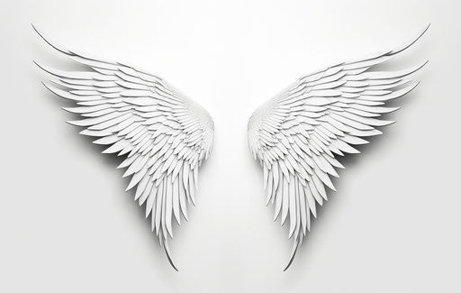 Geometric wings with outline pattern on white background – IMAGELLA